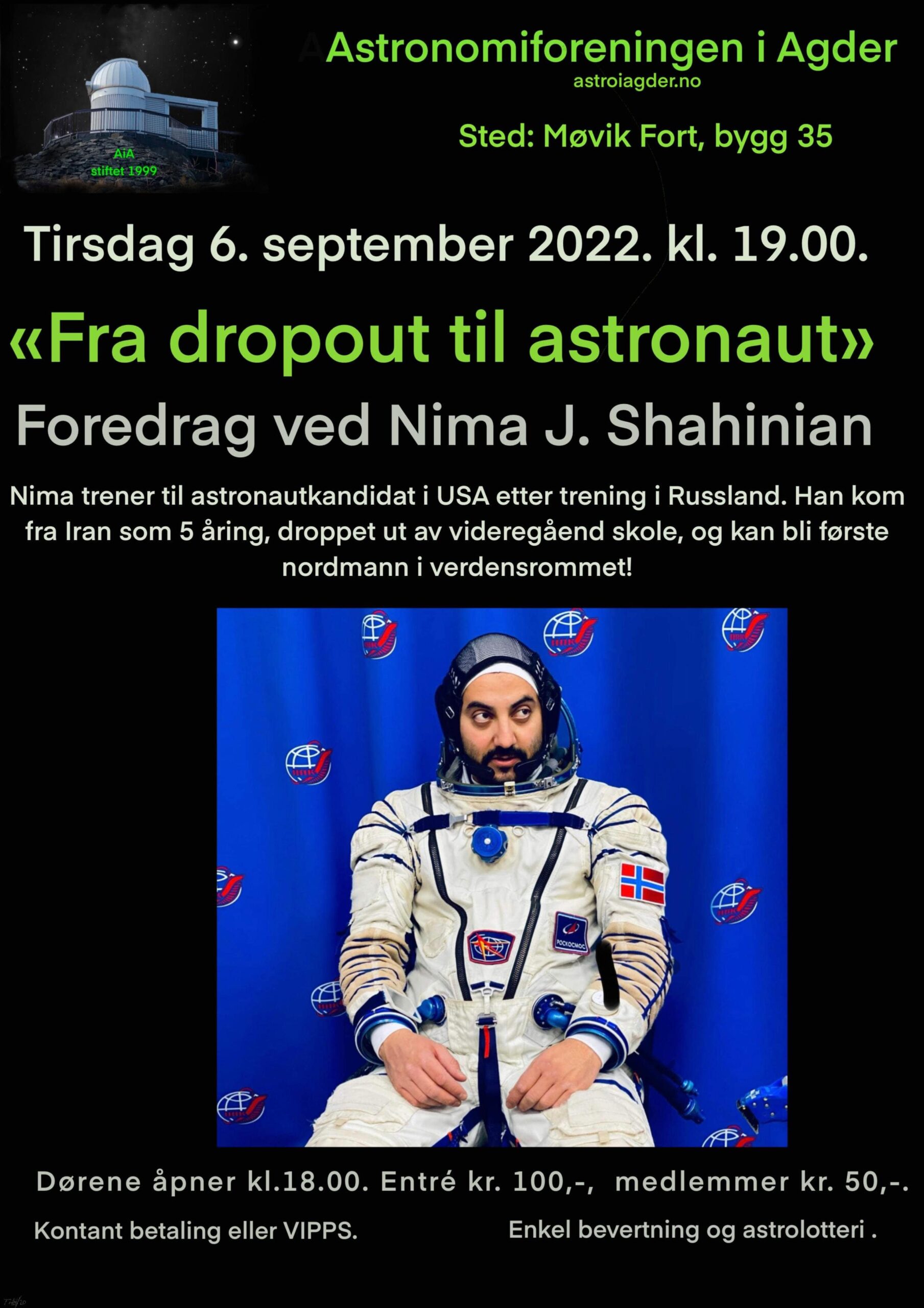 Foredrag med Nima J. Shahinian - Astronomi foreningen i Agder